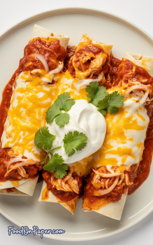 Red Chicken Enchilada Recipe - The Food Paper
